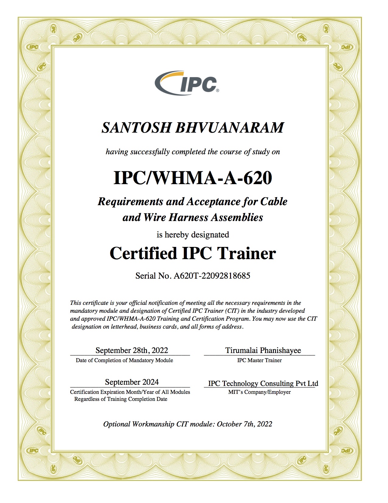 Certifications and Compliance – SASMOS